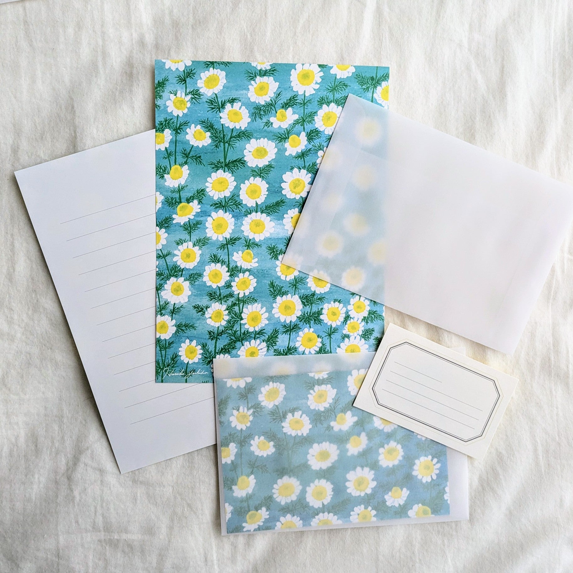 harukazeiro / Letter Writing Set -chamomile – PAPER SHOP JAPAN