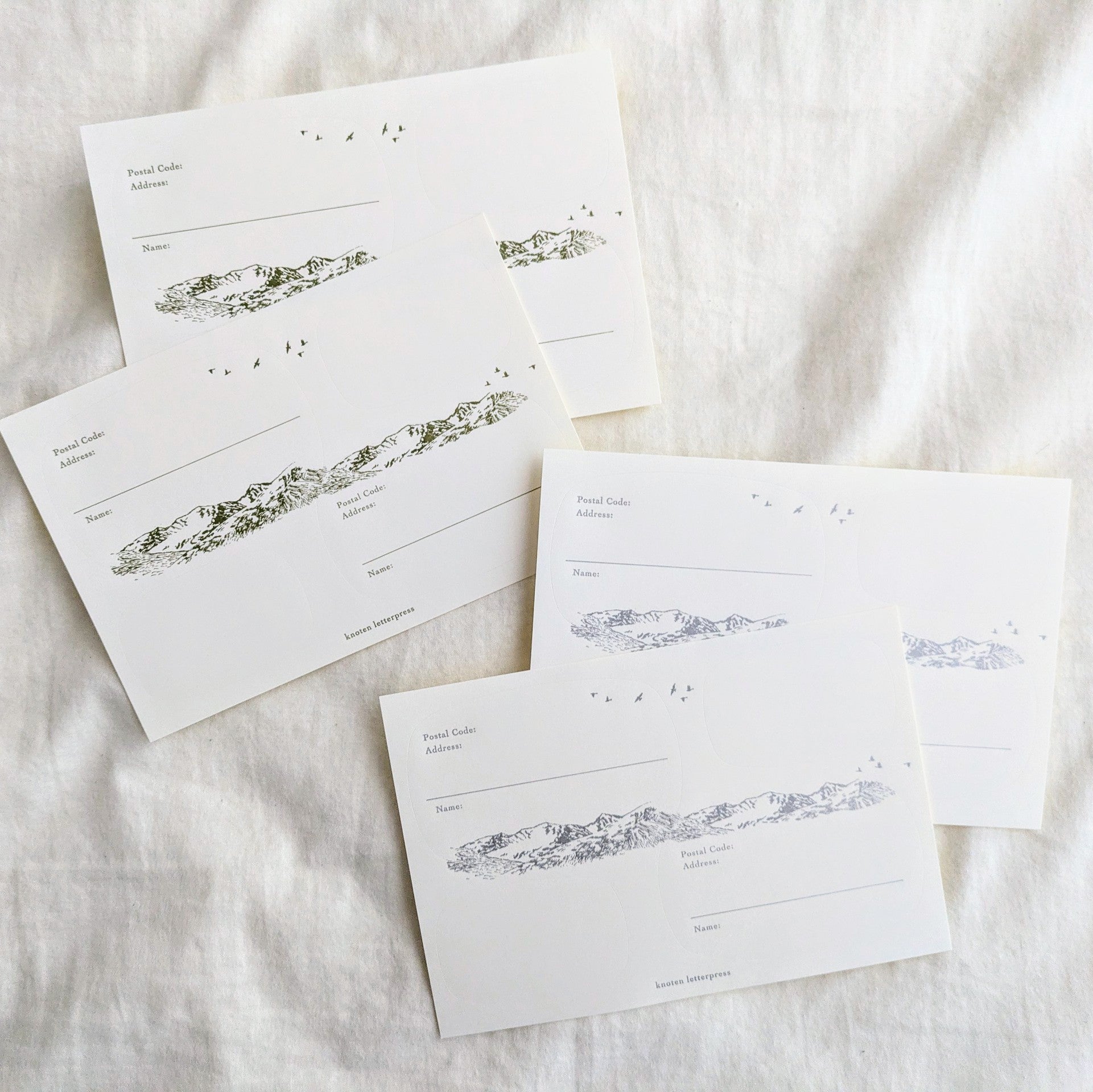 knoten letterpress / Mailing label -Mountain – PAPER SHOP JAPAN